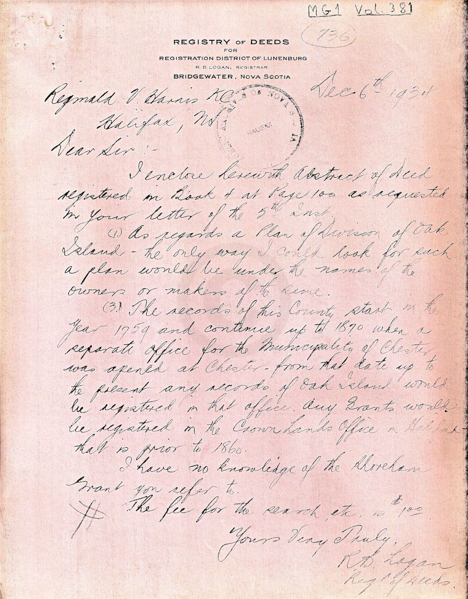 Ownership of Oak Island 1795-Now - Oak Island, Nova Scotia